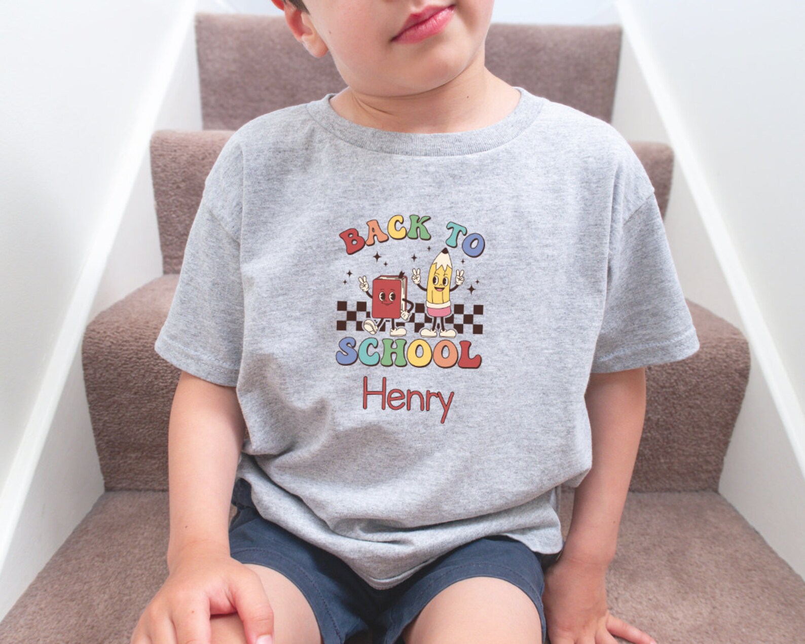 Custom First Day of School Kid's Tshirt With Name, Personalized Back to ...