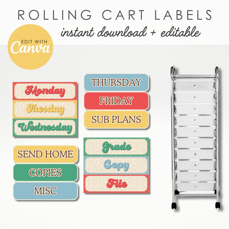 Teacher Rolling Cart - Etsy