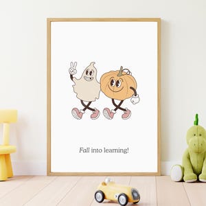 Groovy Fall Educational Poster, Vintage Autumn Decor, Retro ...