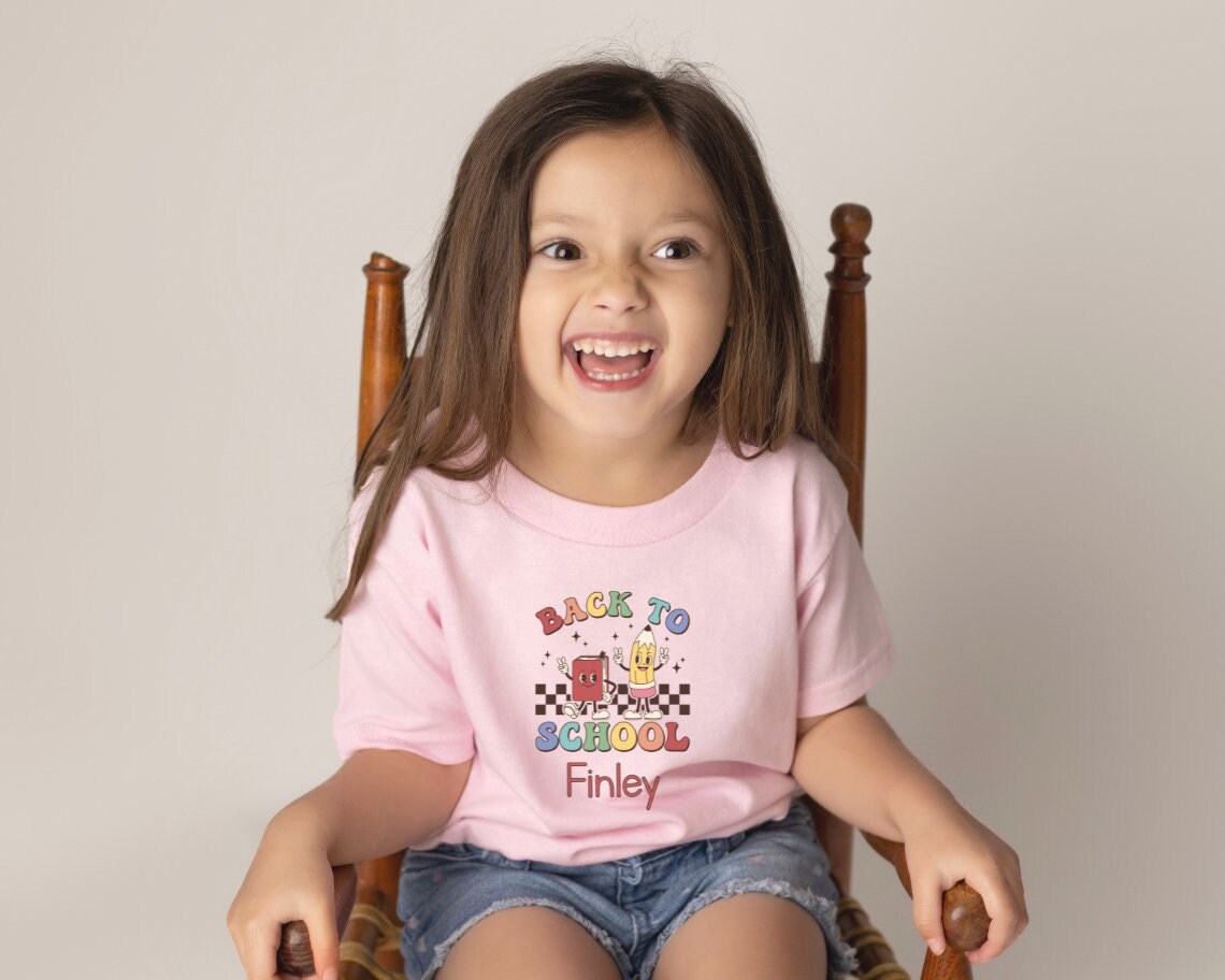 Custom First Day of School Kid's Tshirt With Name, Personalized Back to ...