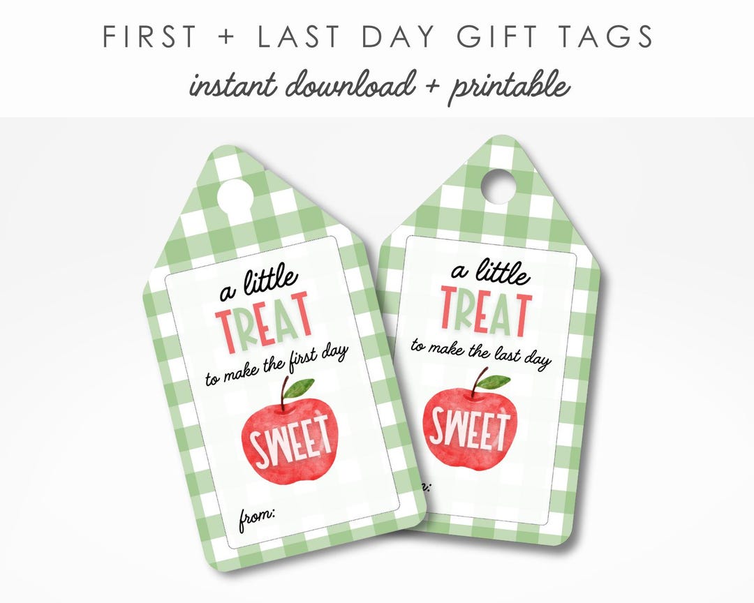 Back to School Gift Tag Printable, Happy First Day of School Class ...