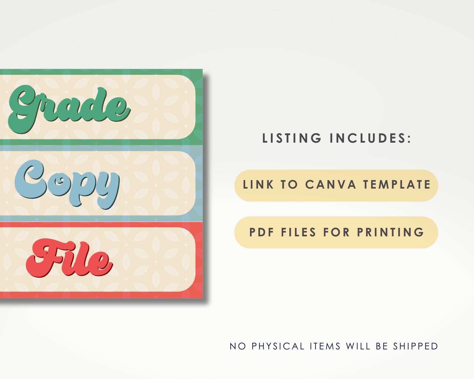 Colorful Groovy Rolling Trolley Cart Labels, Editable Teacher Drawer ...