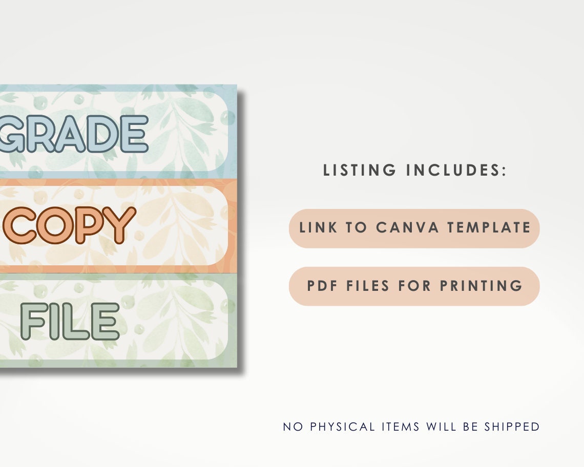 Watercolor Pastel Rolling Cart Labels, Editable Teacher Drawer Label ...
