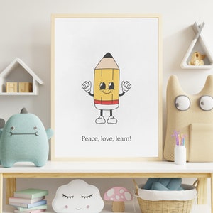 Groovy Educational Poster, Vintage Classroom Decor, Retro Motivational ...