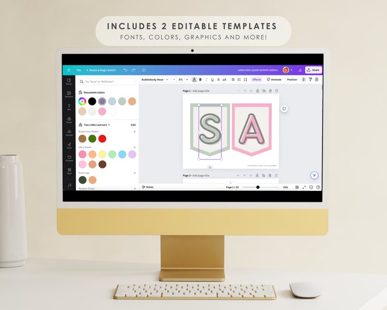 Watercolor Pastel Classroom Decor Bundle, Bulletin Board, Editable in ...
