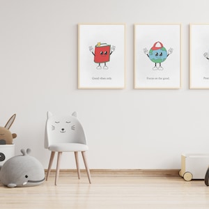 Groovy Set of 8 Educational Posters, Vintage Classroom Decor, Retro ...