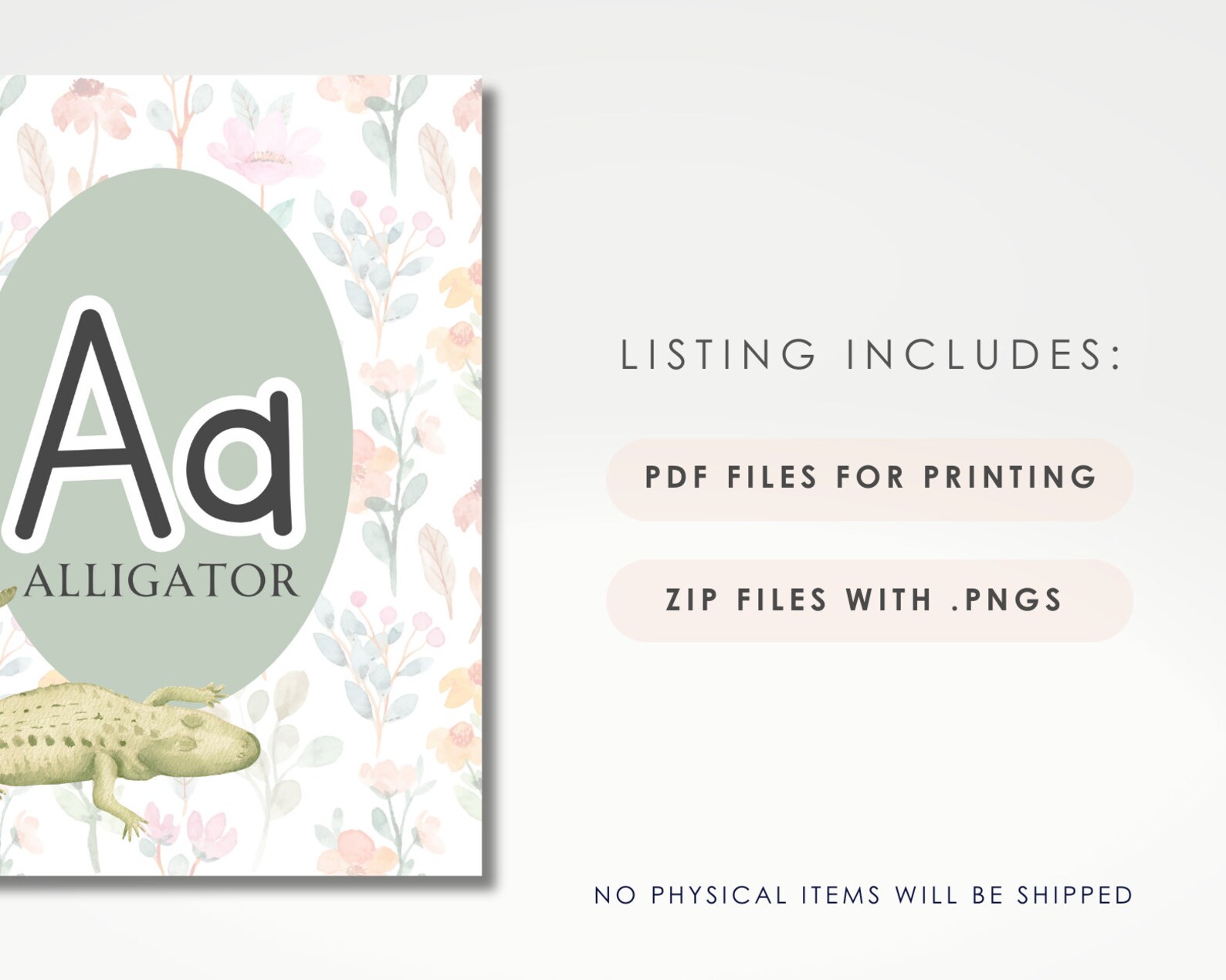 Watercolor Pastel Classroom Decor, Alphabet Posters, Animal Letters ...