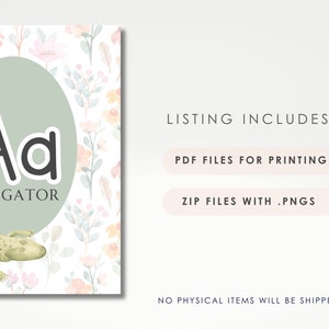 Watercolor Pastel Classroom Decor, Alphabet Posters, Animal Letters ...