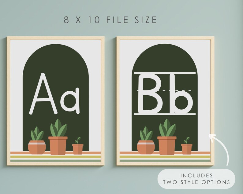 Plant Lady Classroom Decor, Alphabet Posters, Boho, Two Styles, Letter ...