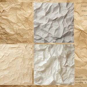 Crumpled Paper Texture Backgrounds: Scrapbook & Journal Ephemera ...