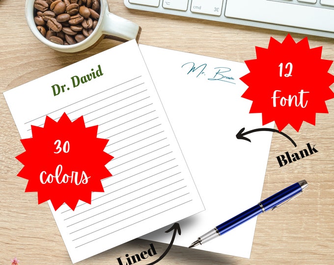 Personalized Notepad, A Note From Elegant Script Notepad, Calligraphy ...