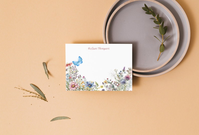 Greeting Stationery Notecard/wildflowers Notecards Personalized/ Custom ...