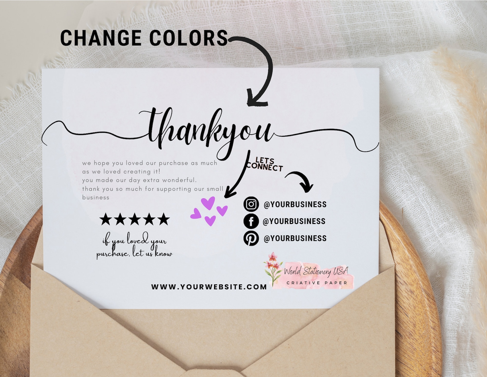 Business Appreciation Thank You Cards Customizable Logo Area 4x 2.5, 5 ...