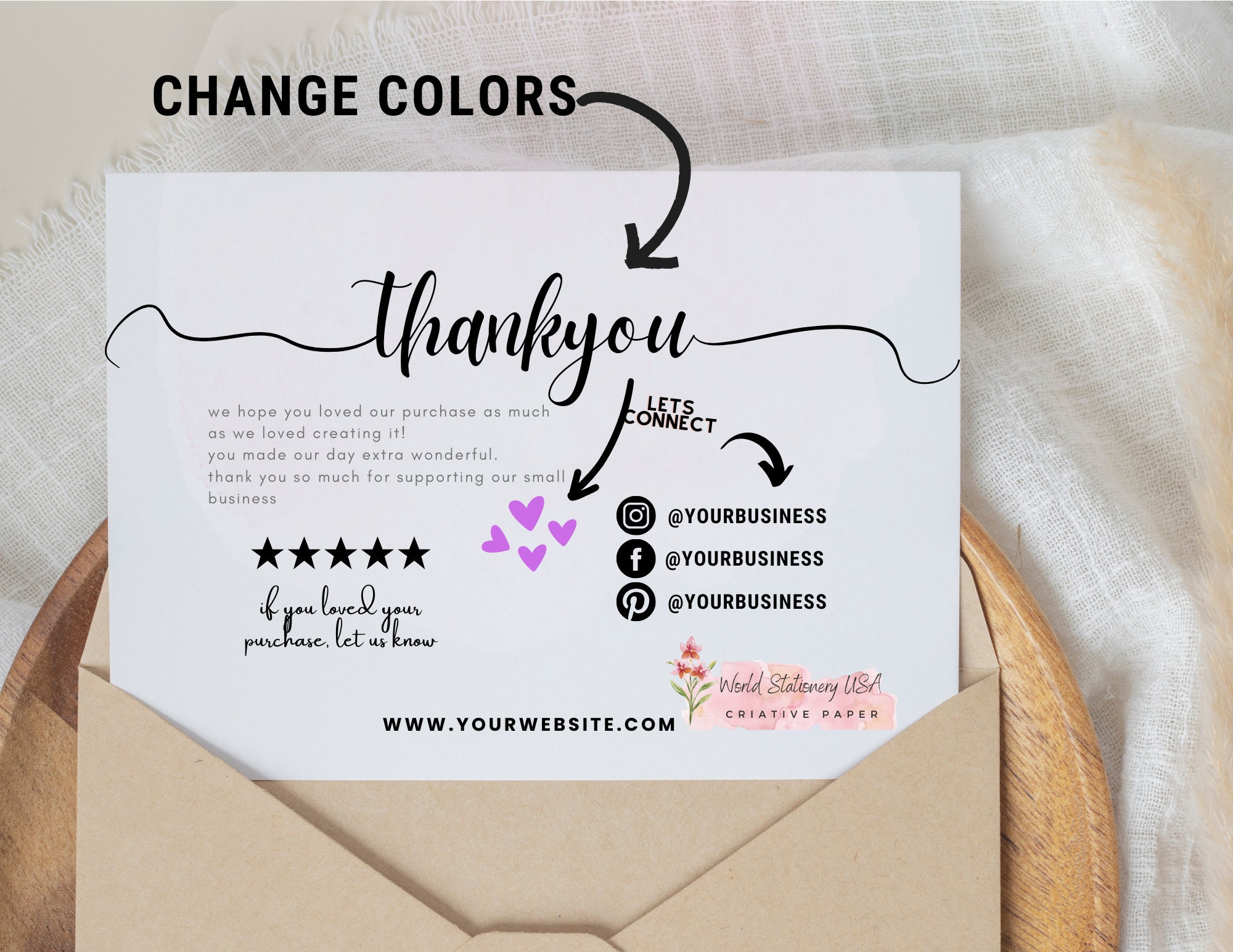 Business Appreciation Thank You Cards Customizable Logo Area 4x 2.5, 5 ...