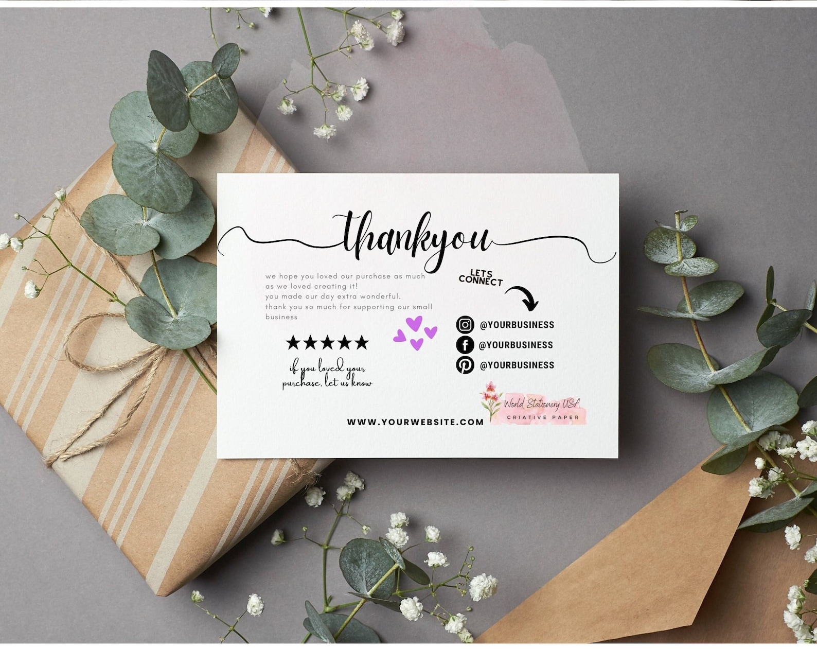 Business Appreciation Thank You Cards Customizable Logo Area 4x 2.5, 5 ...