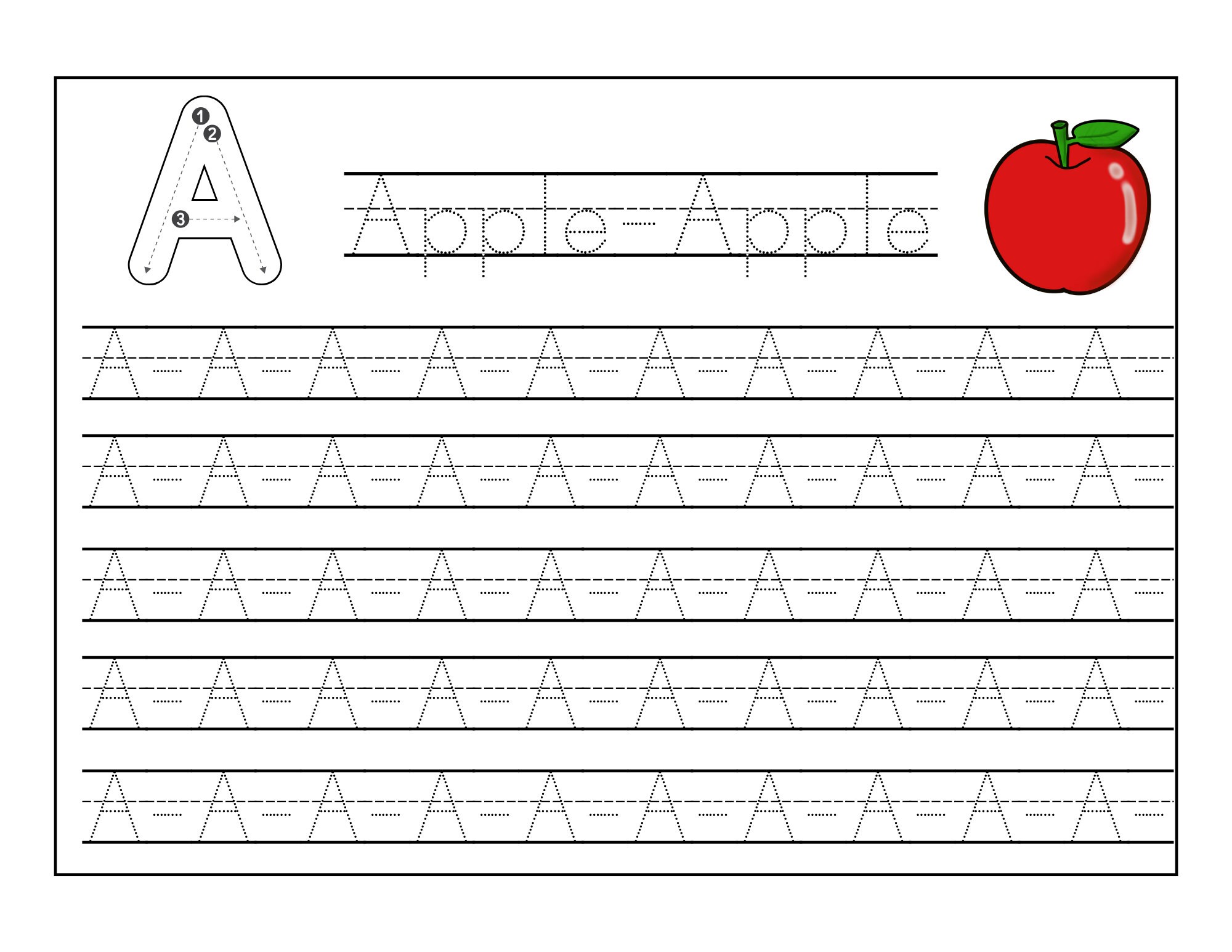 Tracing Alphabet uppercase and Lowercase Kindergarten Worksheets, Kids ...