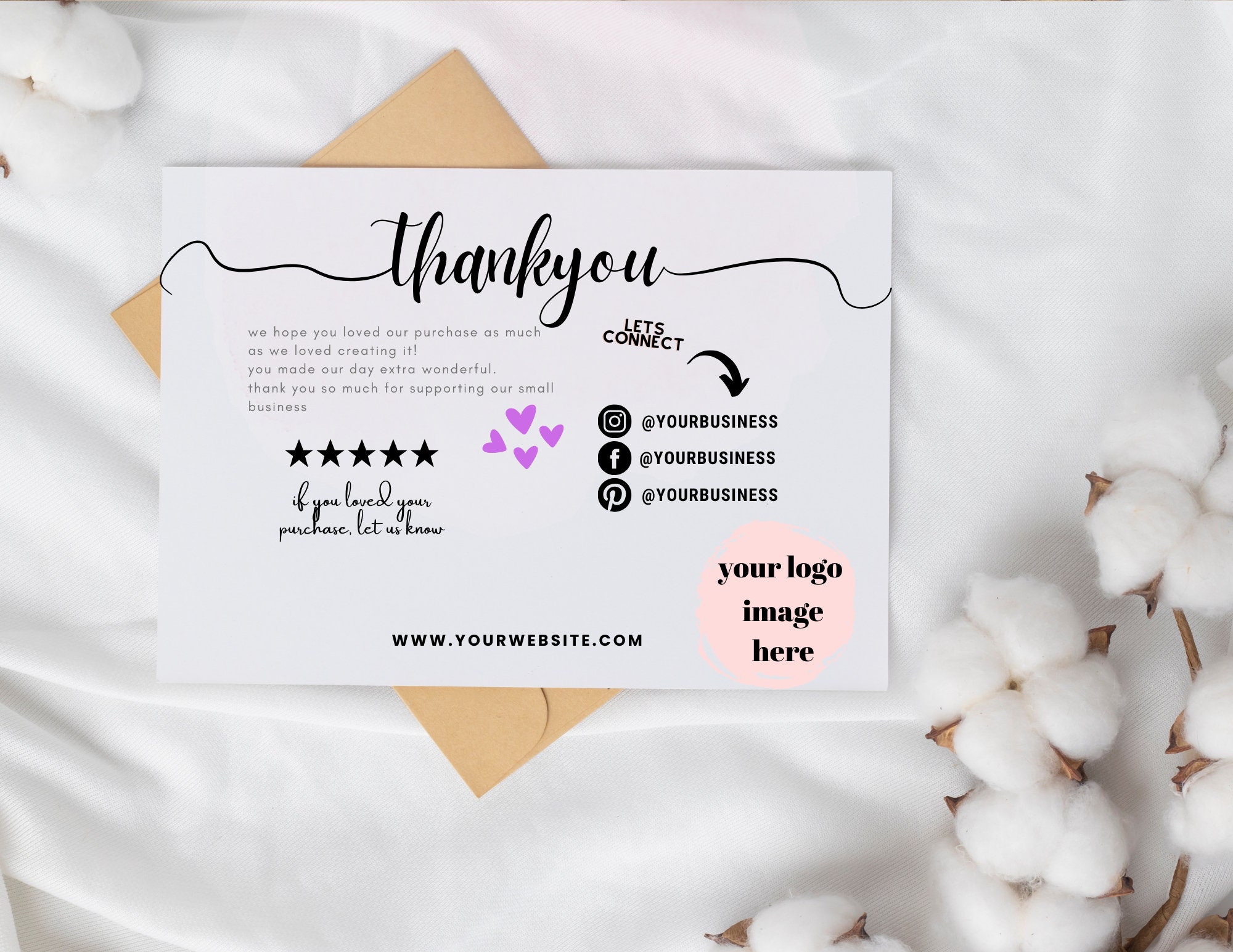 Business Appreciation Thank You Cards Customizable Logo Area 4x 2.5, 5 ...