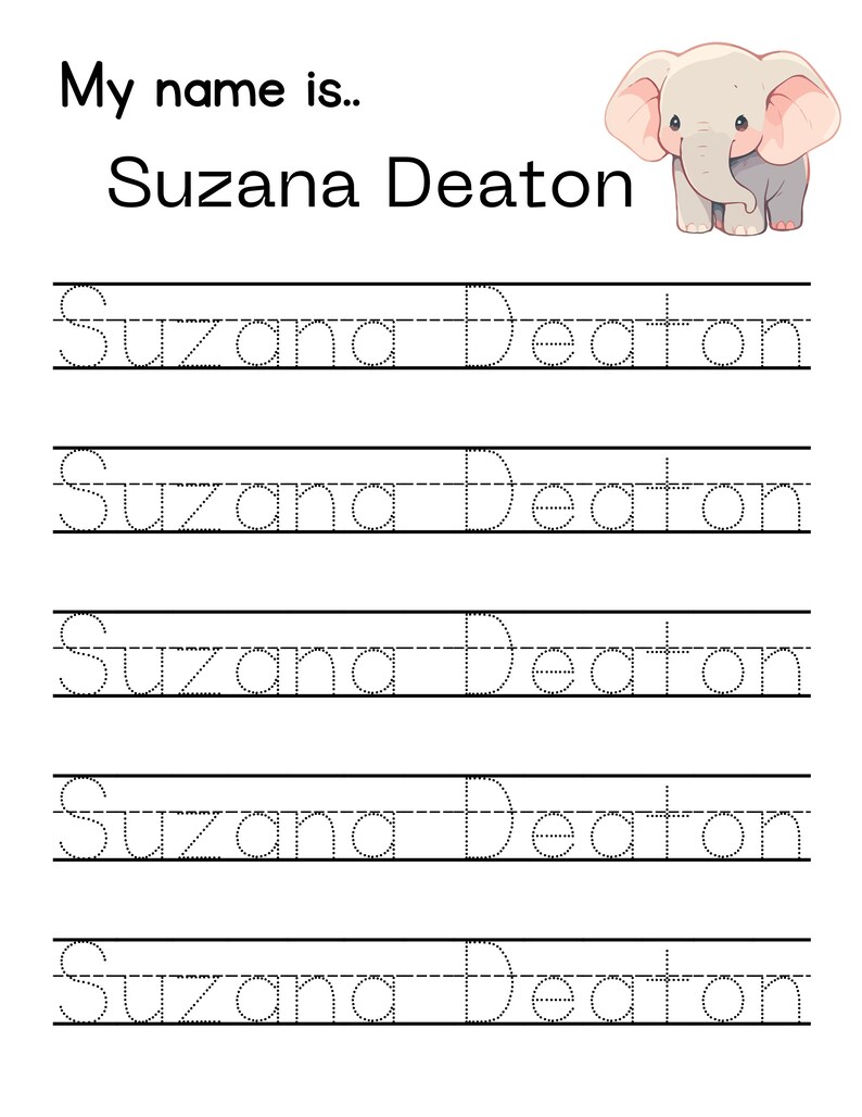 Personalized Name Tracing Page for Kids Printable Handwriting Practice ...