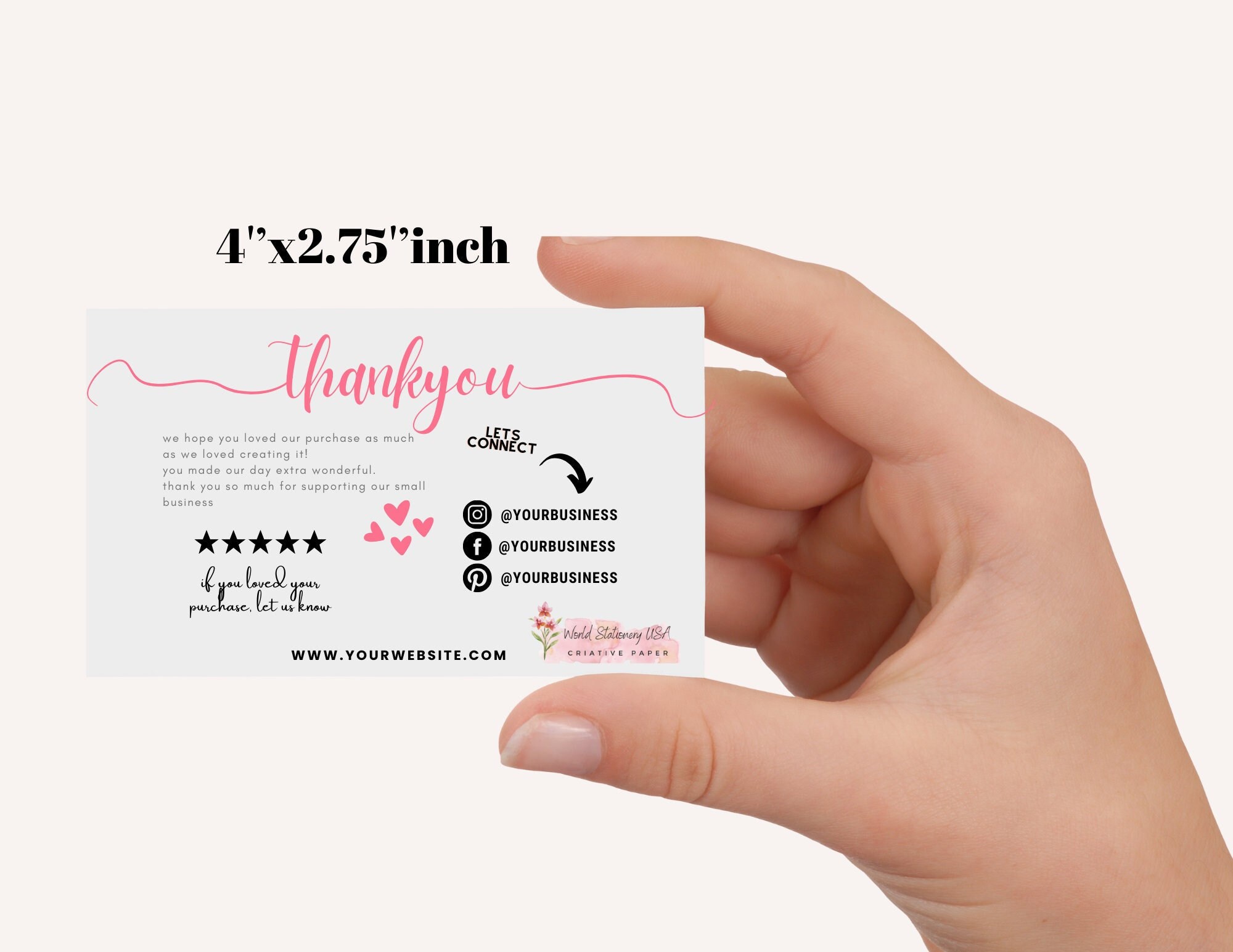 Business Appreciation Thank You Cards Customizable Logo Area 4x 2.5, 5 ...