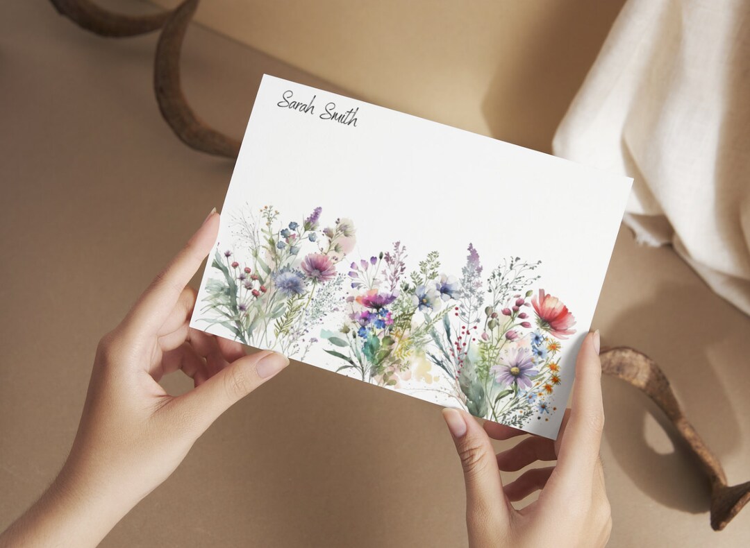 Greeting Stationery Notecard/wildflowers Notecards Personalized/ Custom ...
