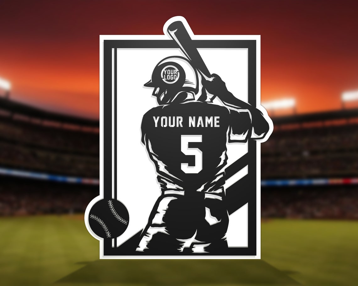 Baseball Player Customizable Sign - Etsy