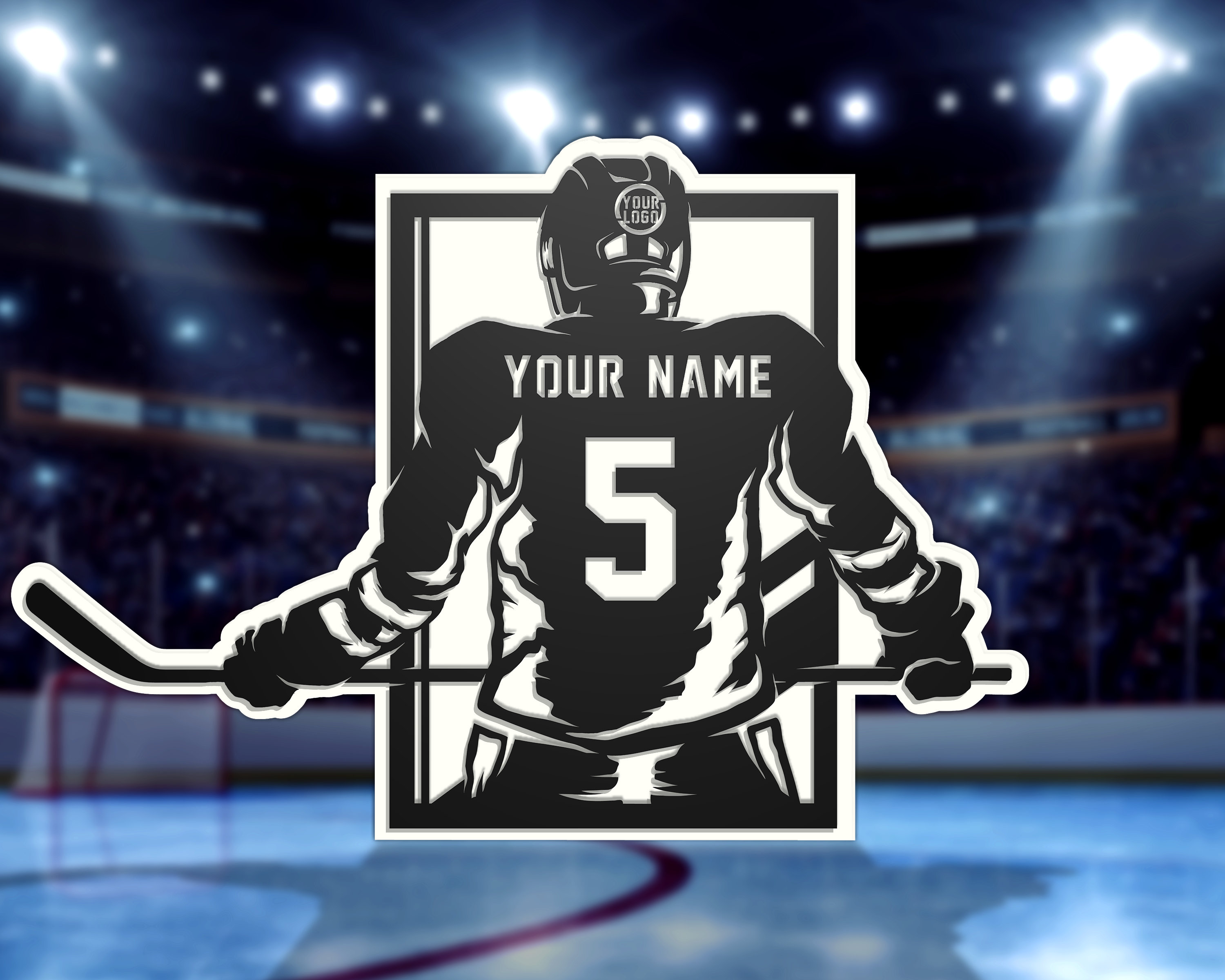 Hockey Player Sign Customizable - Etsy