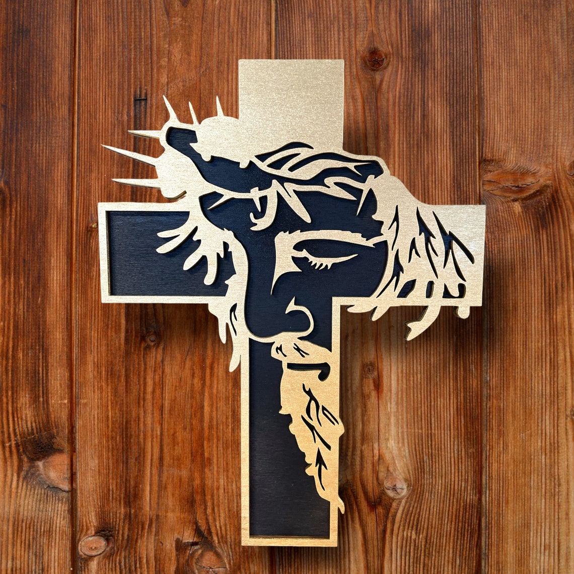 Jesus' Face on Cross - Wooden Faith Scripture Sign - Etsy