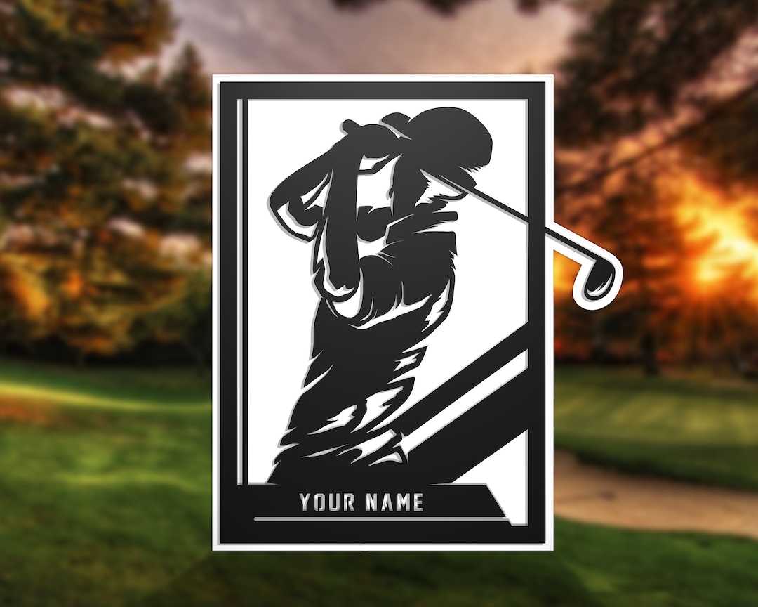 Golfer Sign Customizable - Etsy