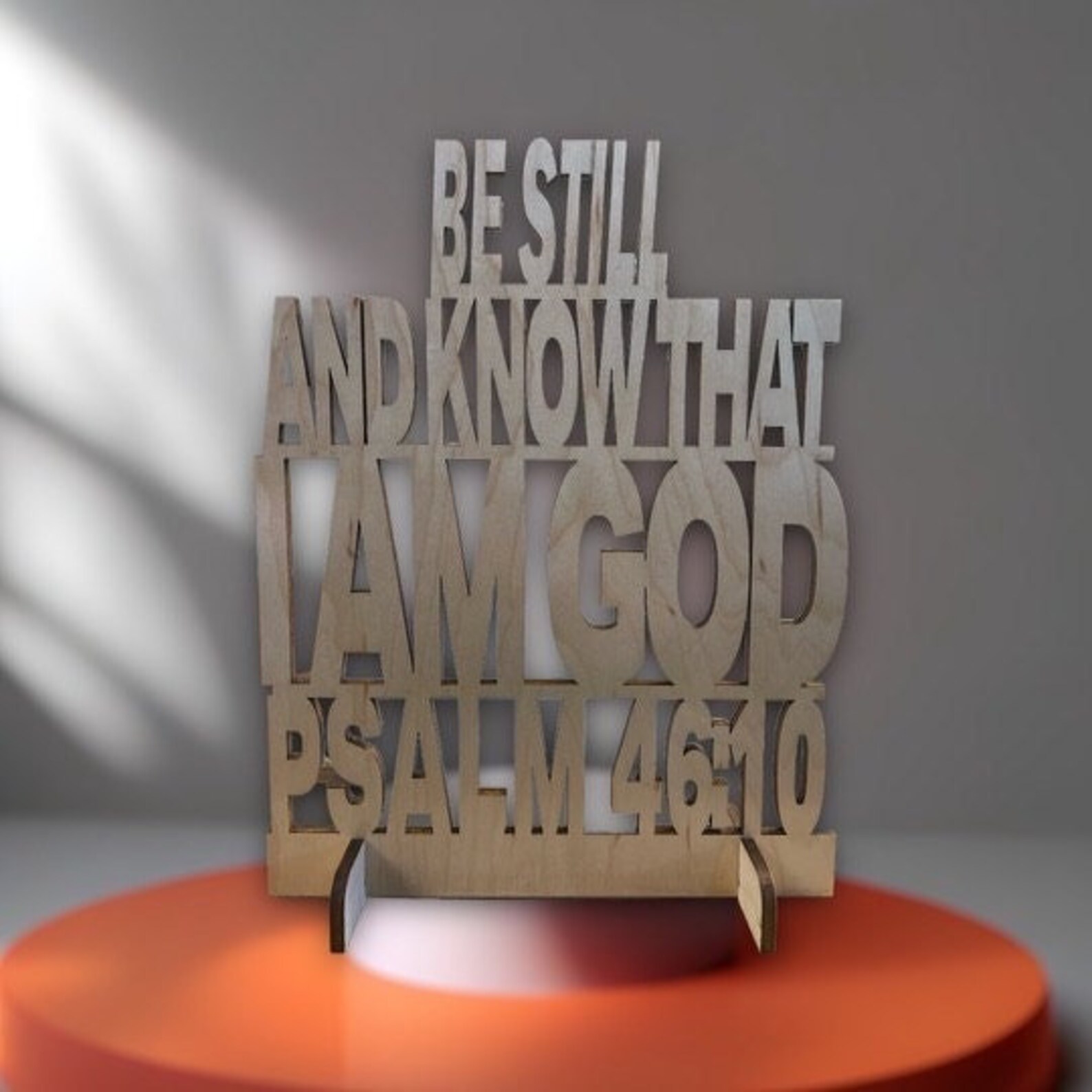 Wooden Faith Scripture Sign W/stand "psalm 46:10" Laser Cut - Etsy