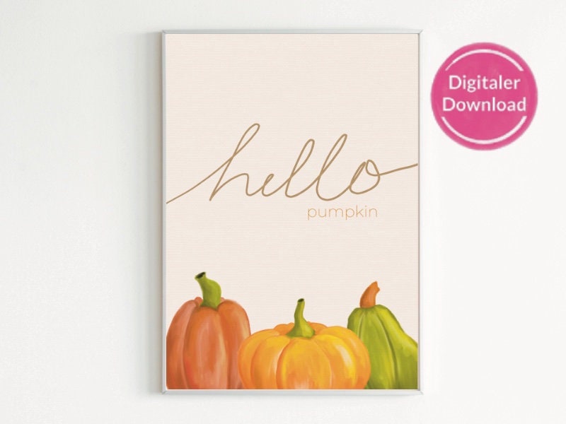 Pumpkin Home Decor, Printable Poster Set, Fall Home Decor, Fall Art ...