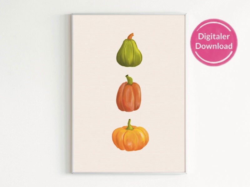 Pumpkin Home Decor, Printable Poster Set, Fall Home Decor, Fall Art ...