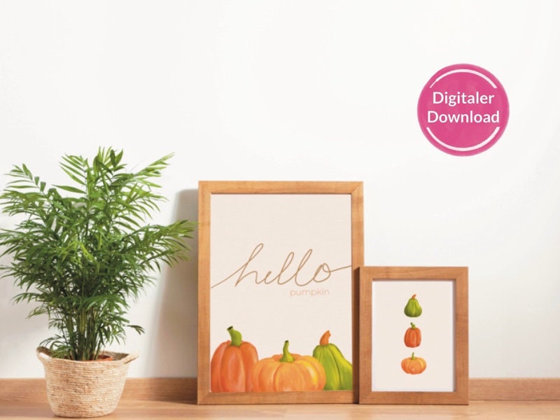 Pumpkin Home Decor Printable Poster Set Fall Home Decor - Etsy