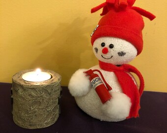 Firefighter Snowman - Etsy