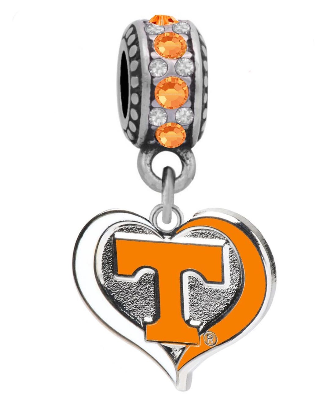 Tennessee Charm With Pandora Style Connector Bead - Etsy