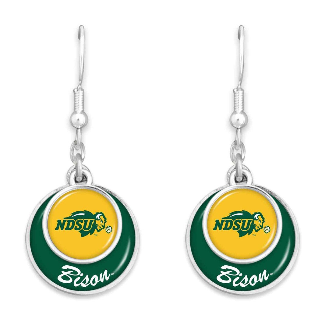 North Dakota State Stacked Disc Earrings - Etsy
