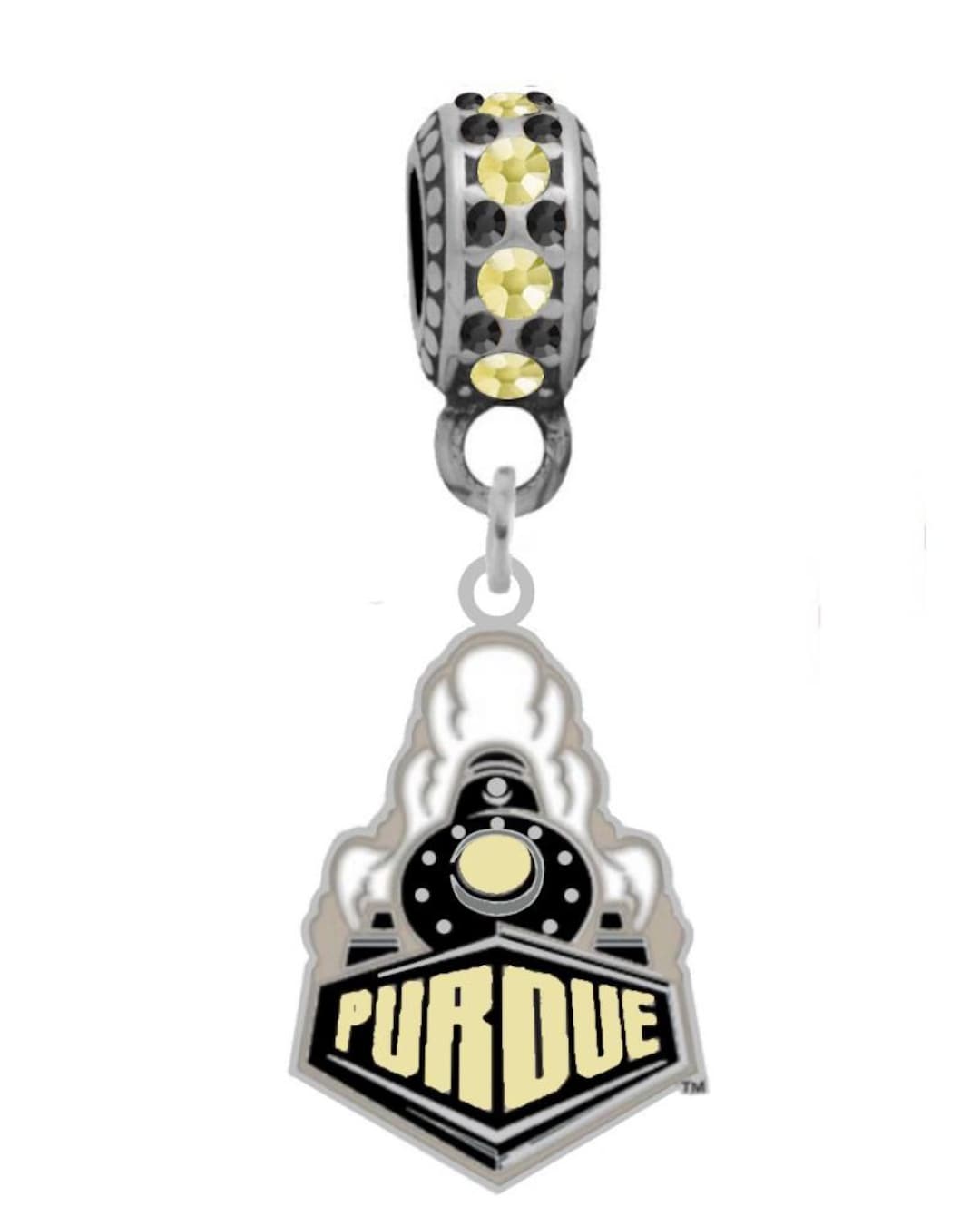 Purdue Locomotive Charm With Connector Bead - Etsy