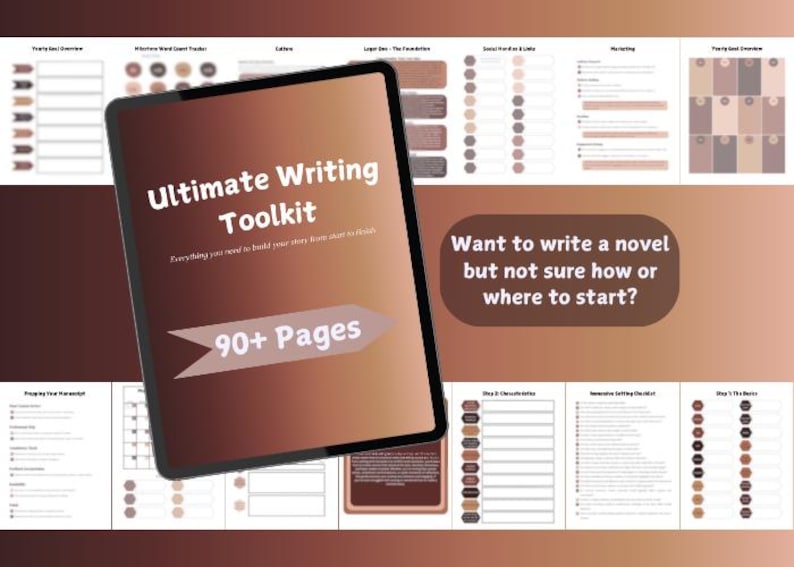 Writing Tool Kit | Digital and Printable | Author's Workbook | Plot ...
