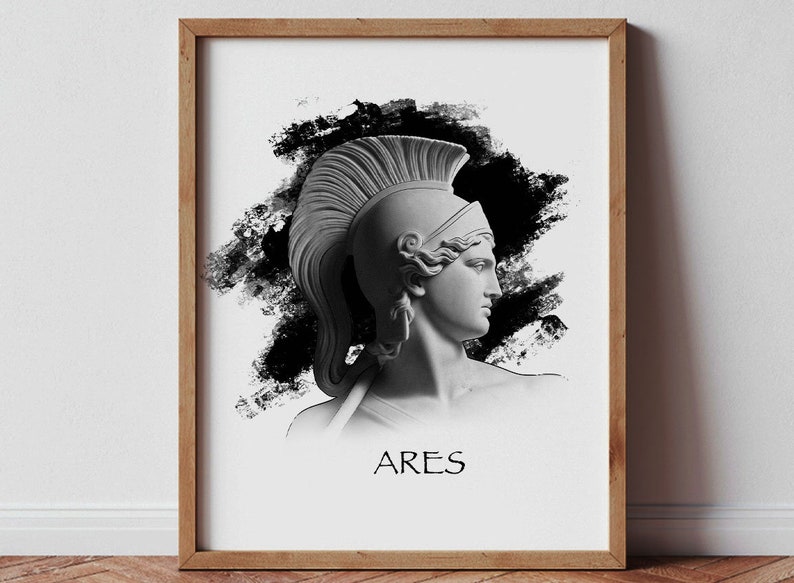 Ares Greek Mythology Print Printable Statue Draw Watercolor - Etsy