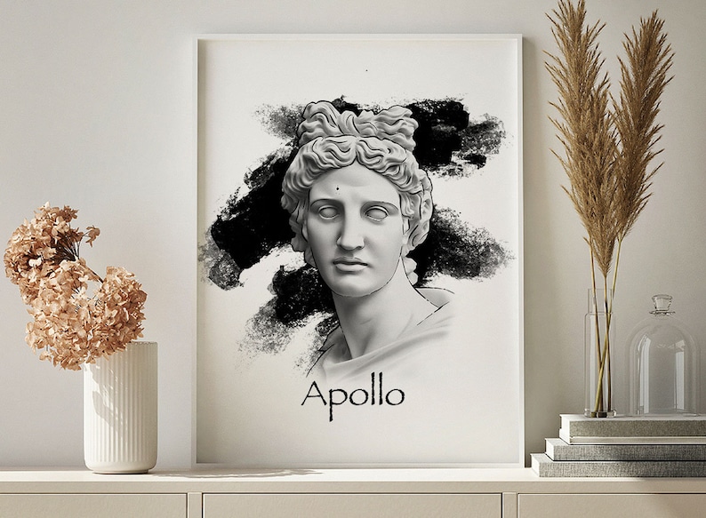 Apollo Greek Mythology Print Printable Statue Draw - Etsy