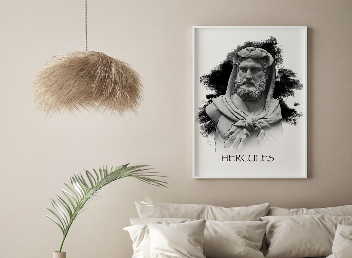 Hercules Greek Mythology Print Printable Statue Draw - Etsy