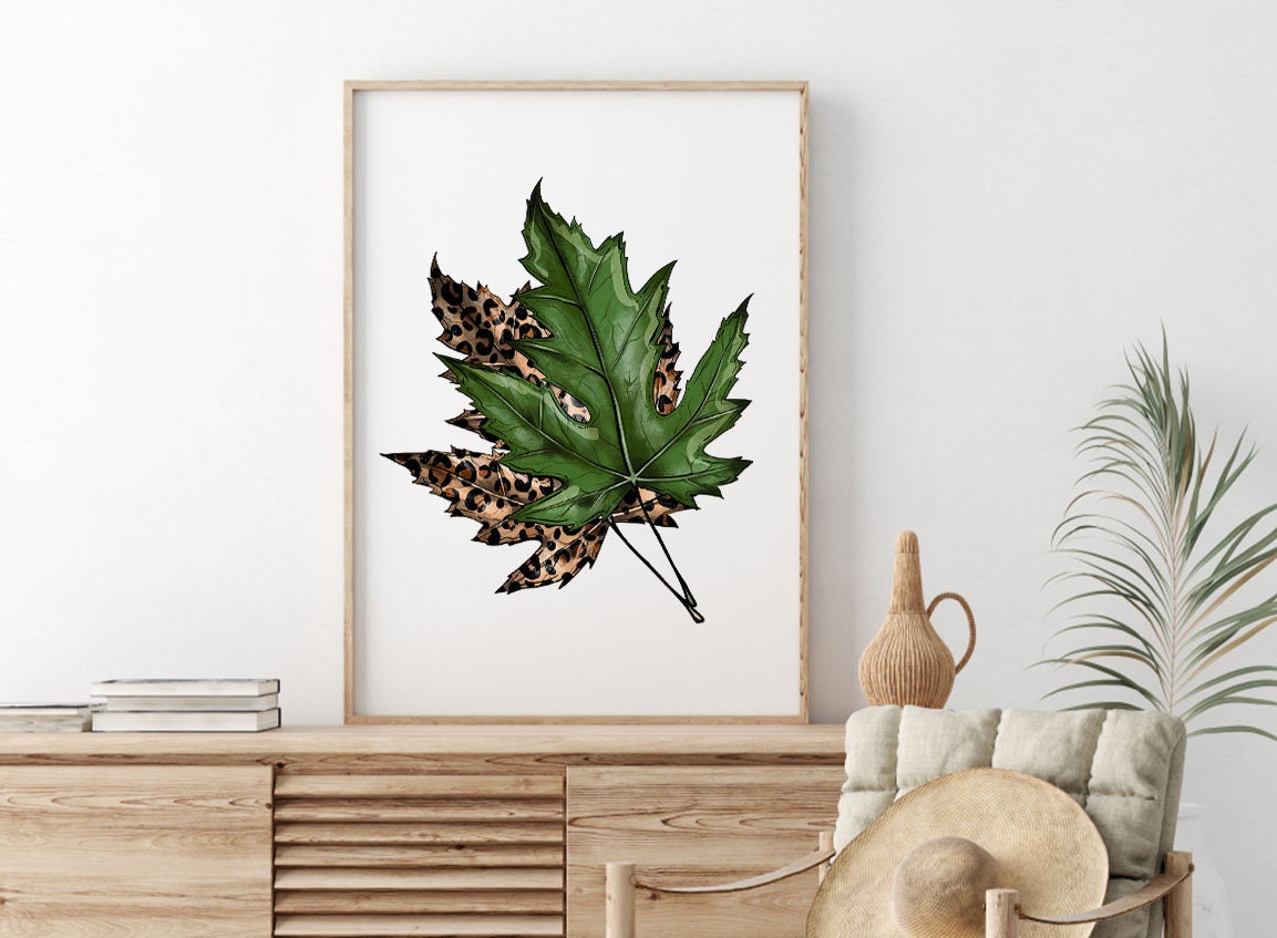 Autumun Leaf Printable Art Watercolor Leaf Print . Floral - Etsy