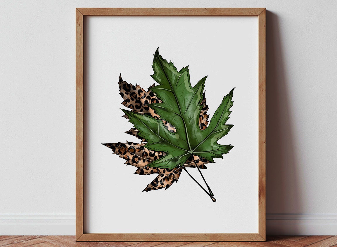Autumun Leaf Printable Art Watercolor Leaf Print . Floral - Etsy