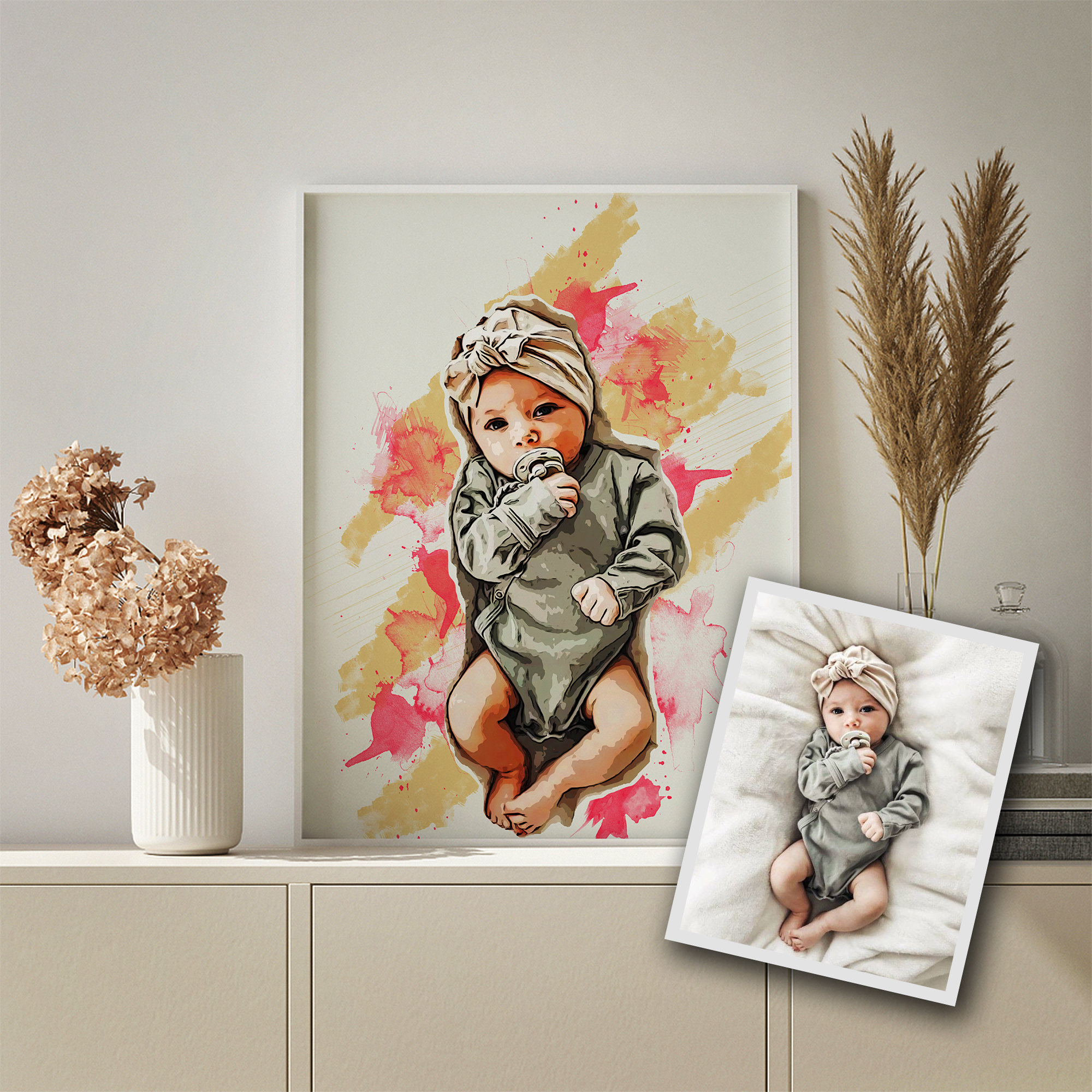 Personalized Digital Art Portrait for Love Gift Friend - Etsy