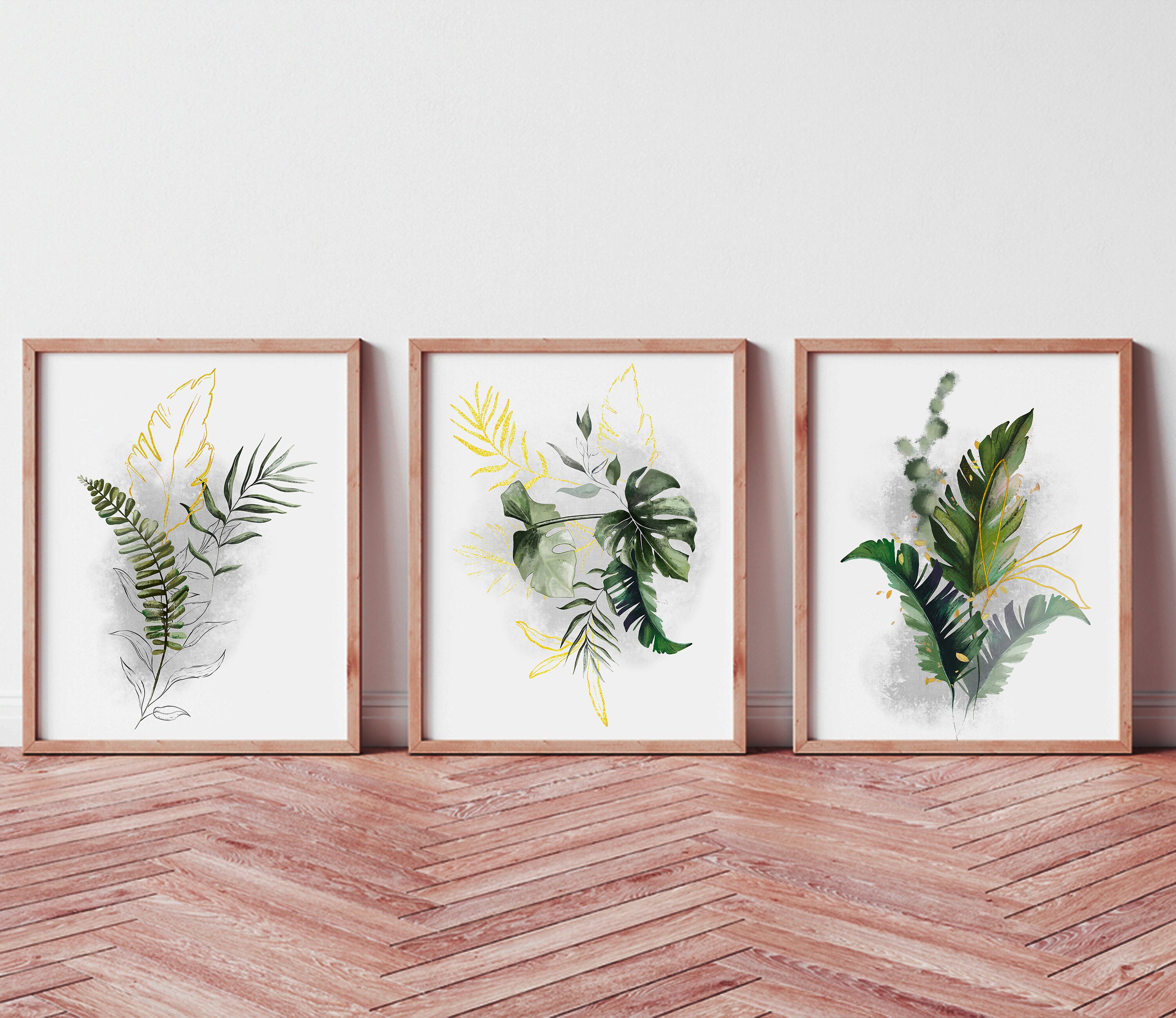 Printable Leaves Art Work Home Wall Decor Botanical Green Boho Wall ...