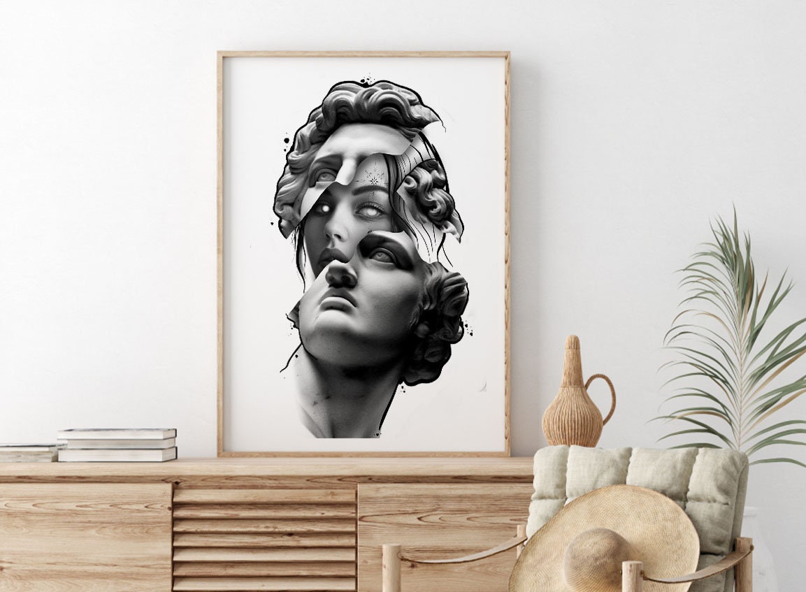 Abstract Greek Statue Print: Monochrome Fine Art (digital Download) - Etsy