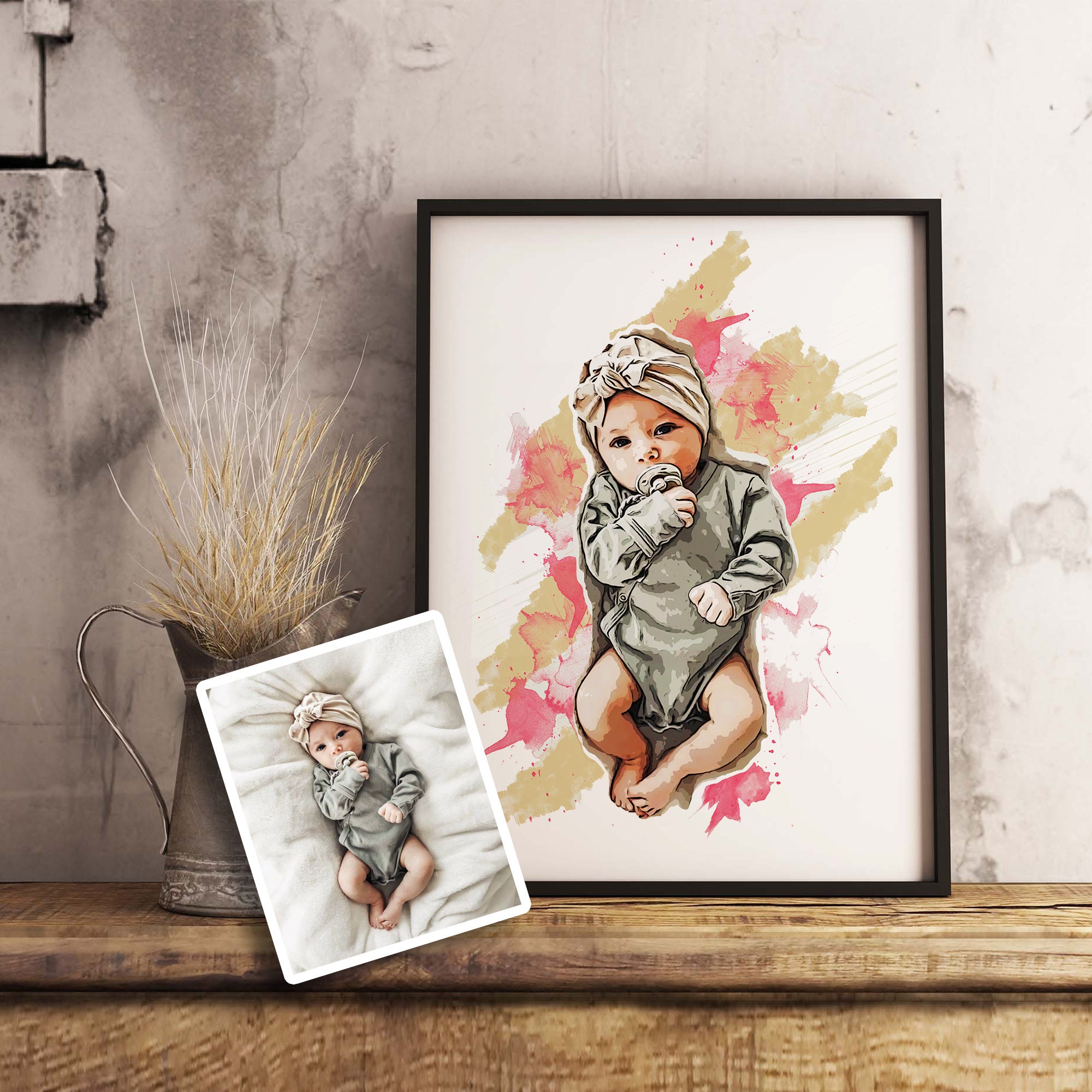 Personalized Digital Art Portrait for Love Gift Friend - Etsy