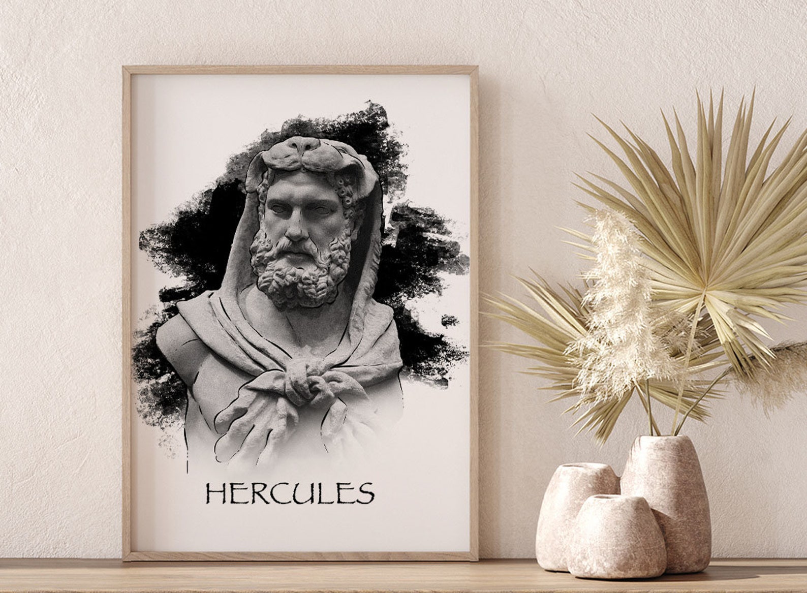 Hercules Greek Mythology Print, Printable Statue Draw, Watercolor ...