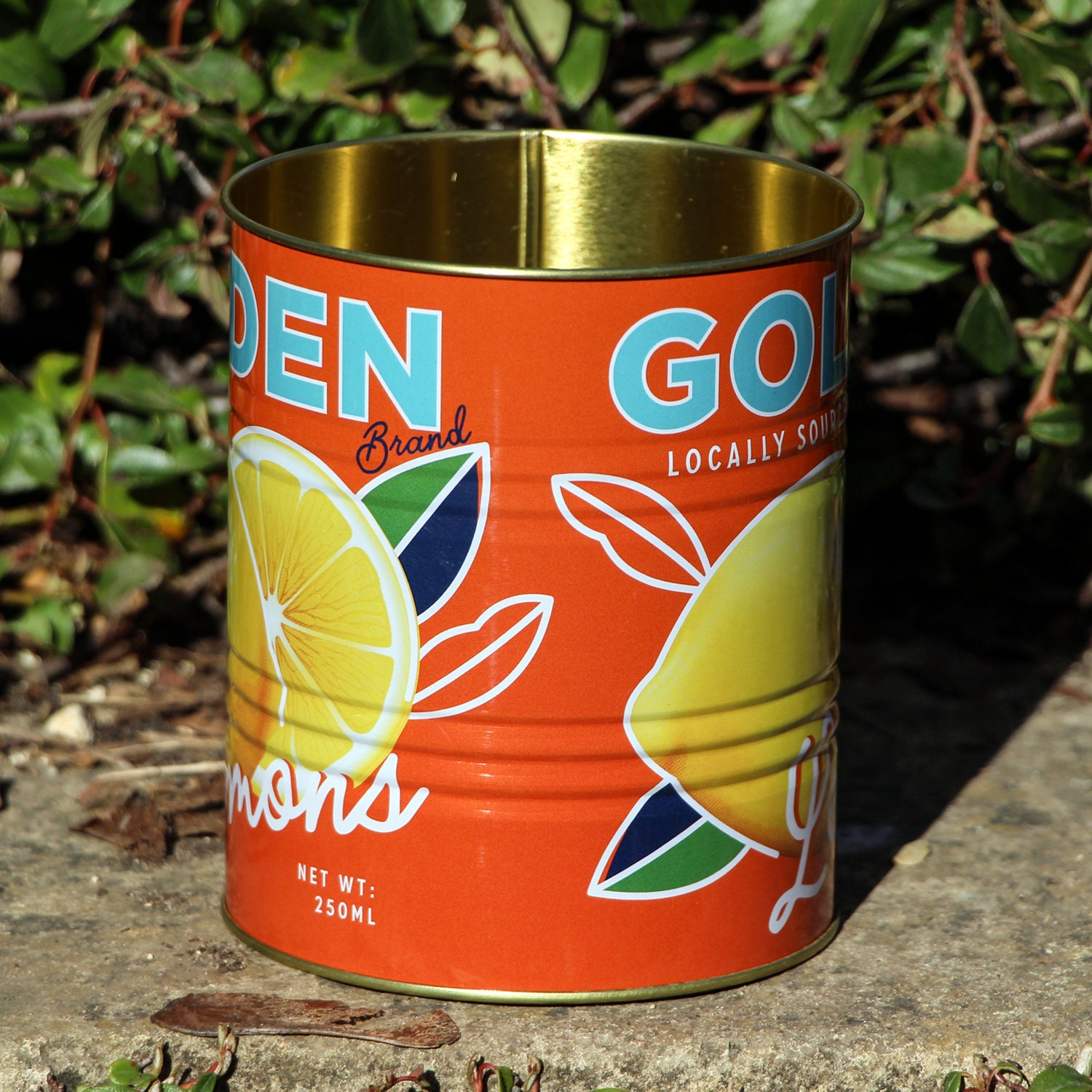 Orange & Lemon Sunburst Storage Tins ~ Vintage Reproduction Fruit Tin ...