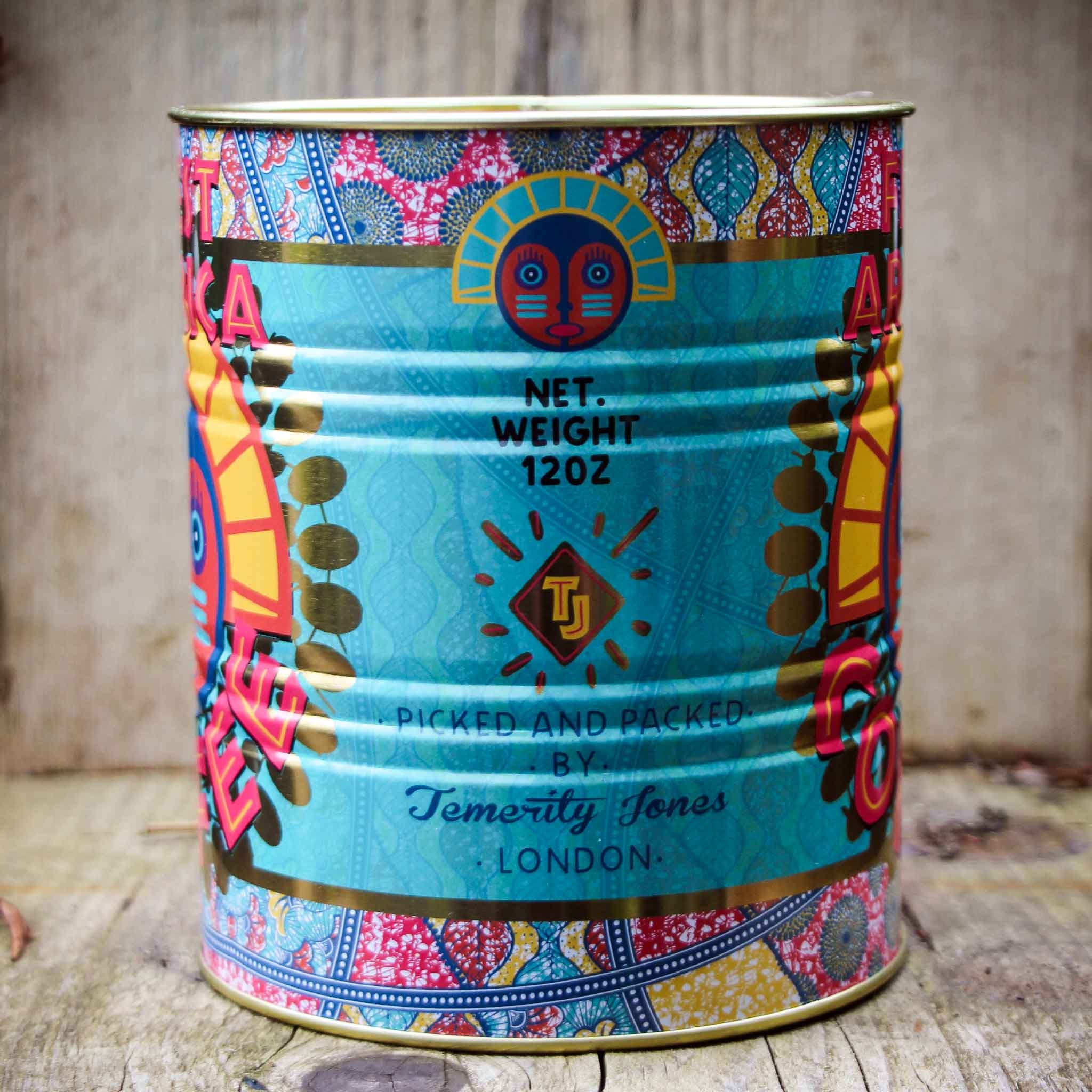 Retro Batik / Java / Tiki Party Storage Tin Decorative Display Can ...
