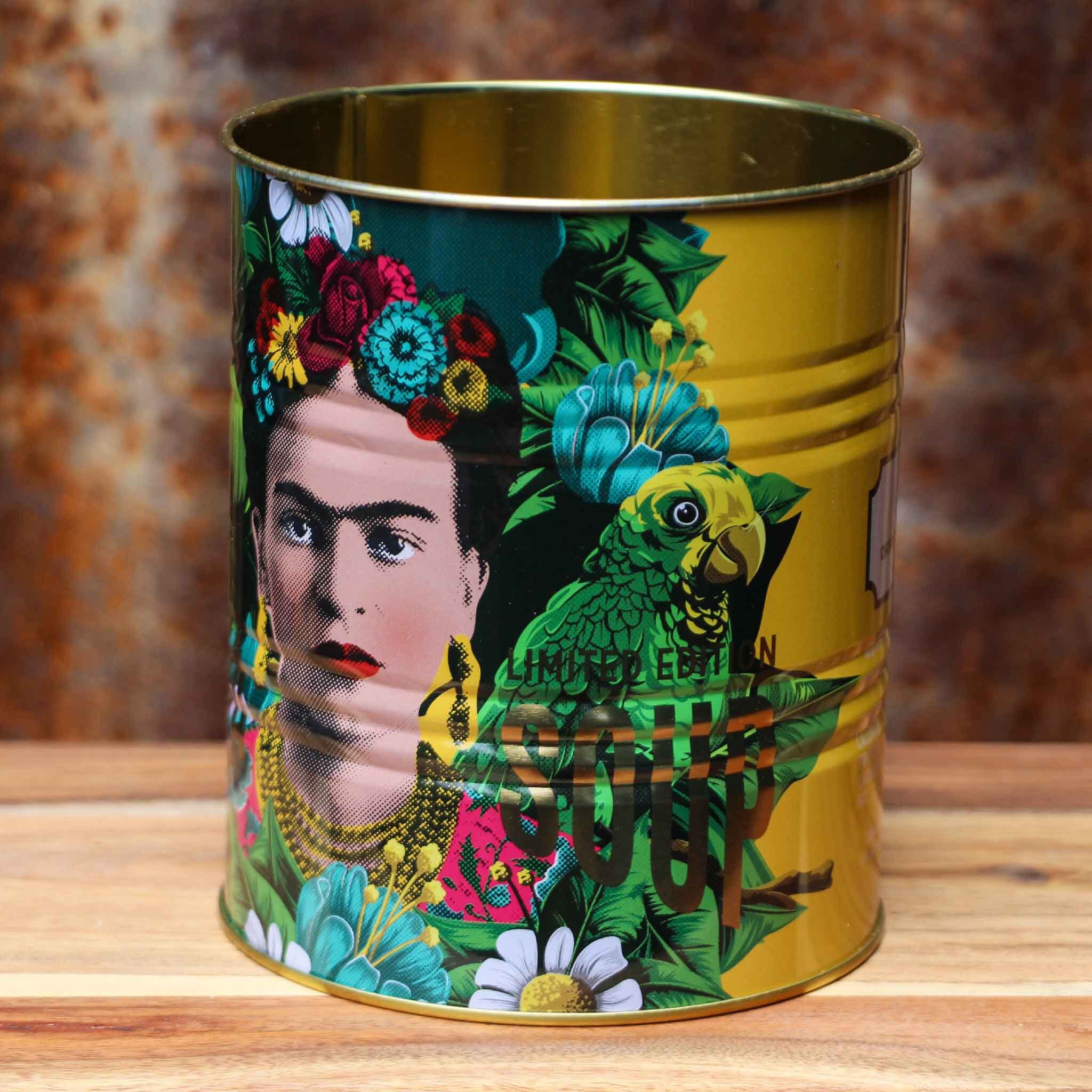 Frida Kahlo Retro Tin Cans / Mexican Planters / Vintage Tins / Kitchen ...
